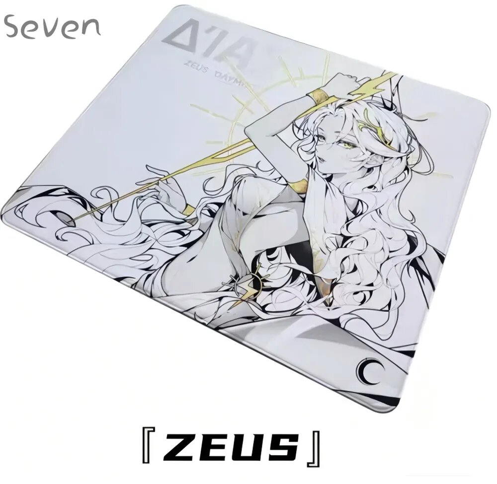 Коврик для мышки Zeus Daymira L белый перламутровый для геймеров и работы