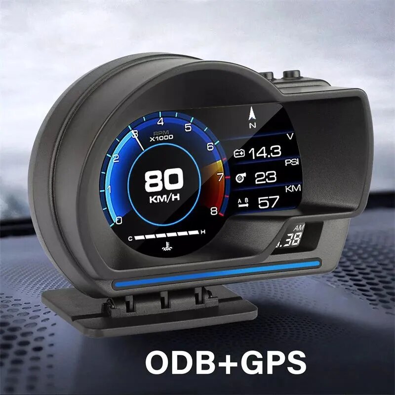Консоль в автомобиль OBD+GPS, бортовой компьютер, черный