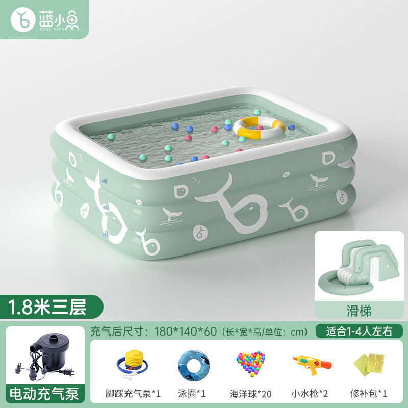 [2026] Надувной уличный бассейн-аквапарк для детей, игровой бассейн, пляжный бассейн с навесом от солнца