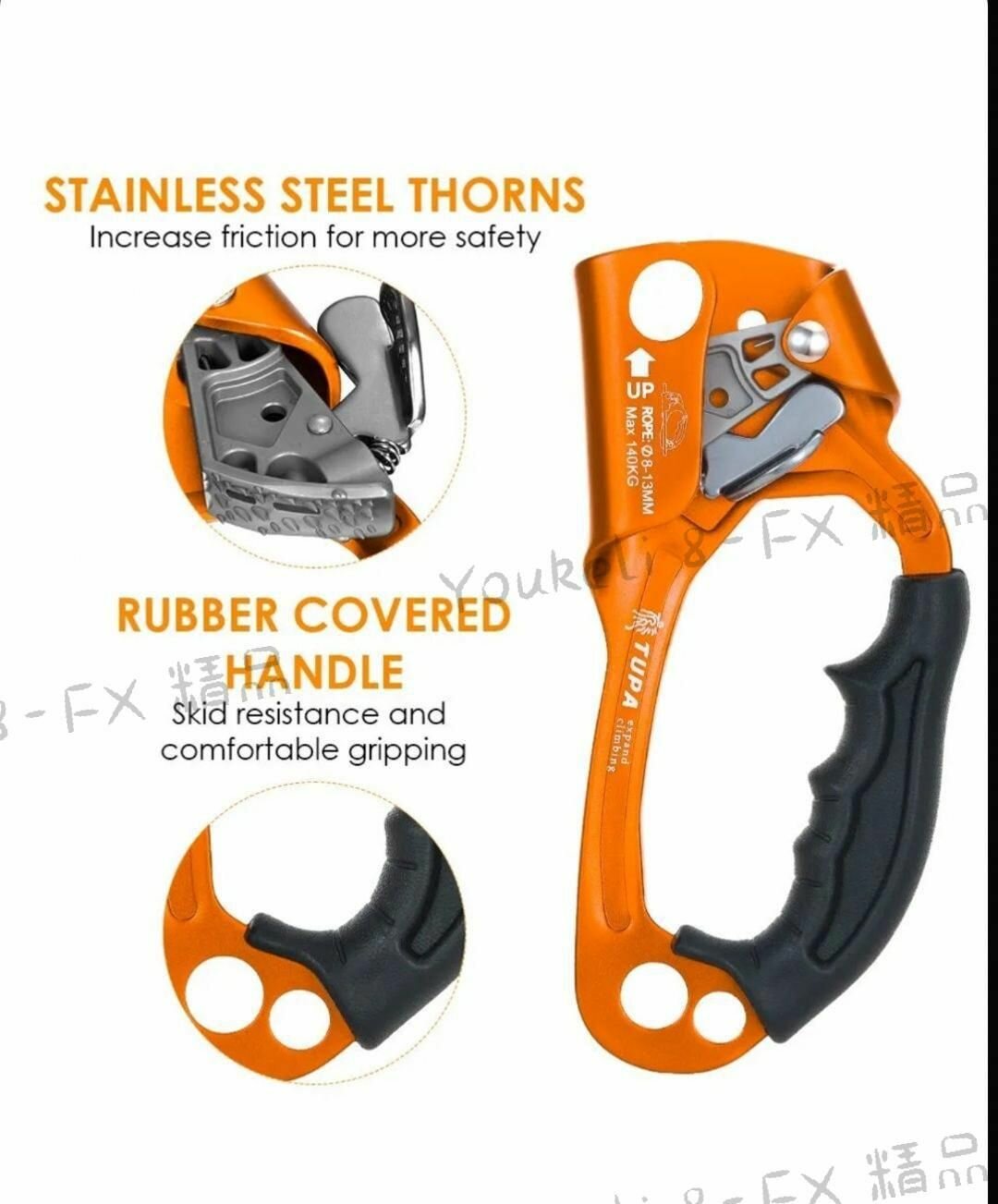 Жумар TUPA правый для туризма и альпинизма . Веревочный зажим TUPA. Красный