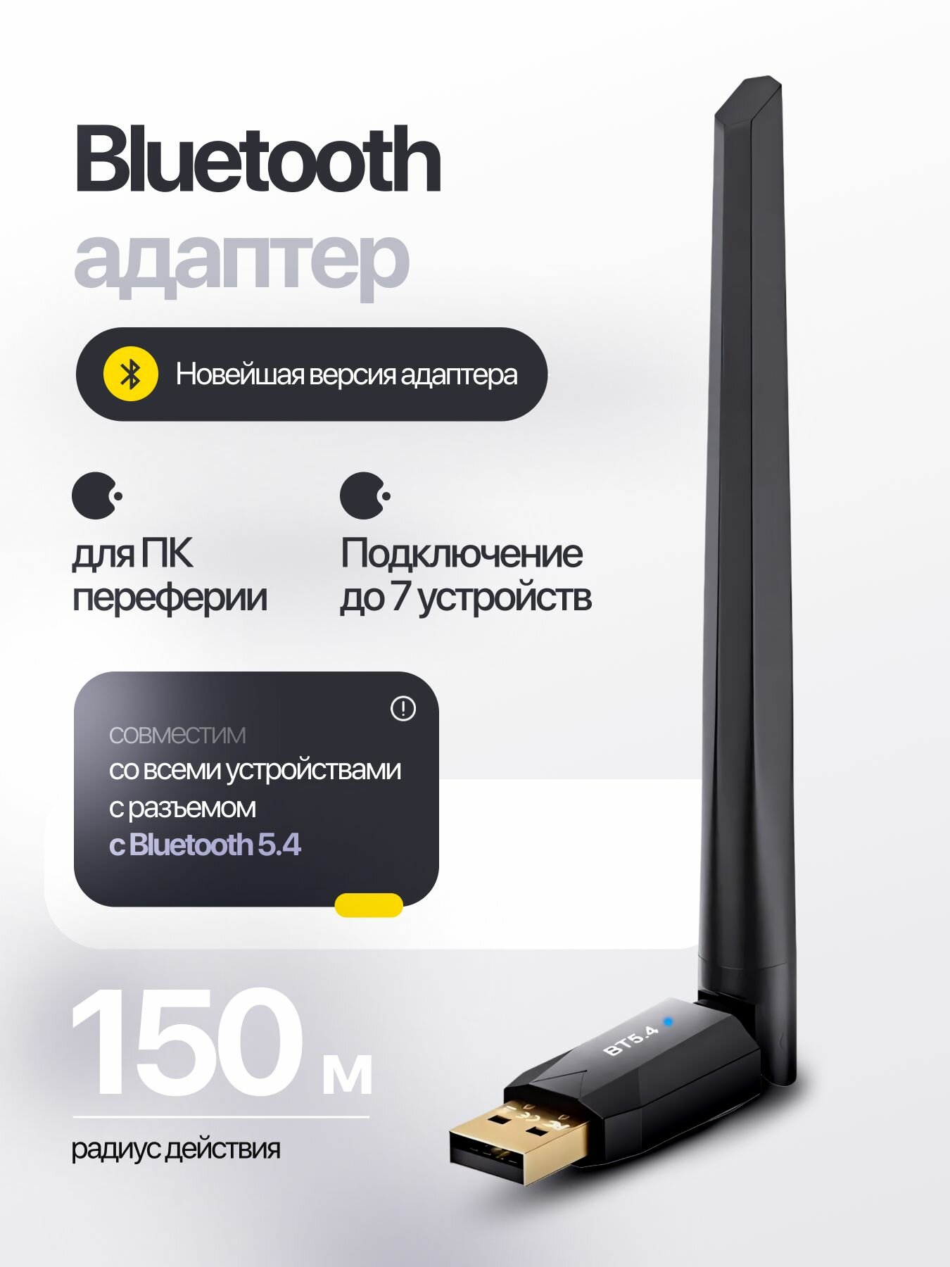 Bluetooth адаптер для ПК, Bluetooth версия 5.4
