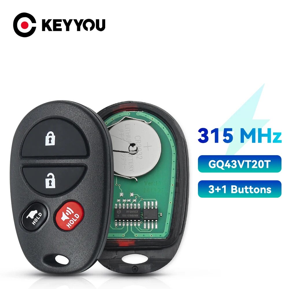 KEYYOU 315 МГц автоключ 4 кнопки для Toyota