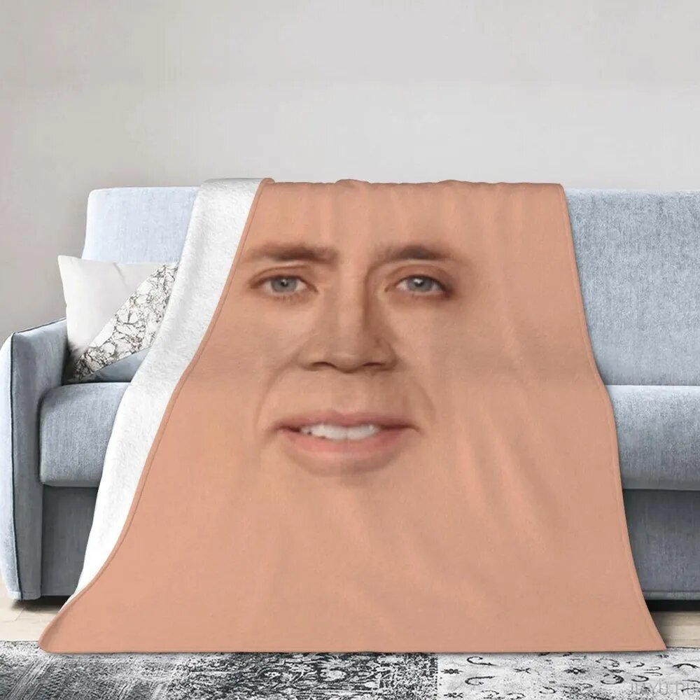Kiboule Плед Фланель Nicolas Cage для дивана/кровати 60x50 дюймов Бежевый Мягкий