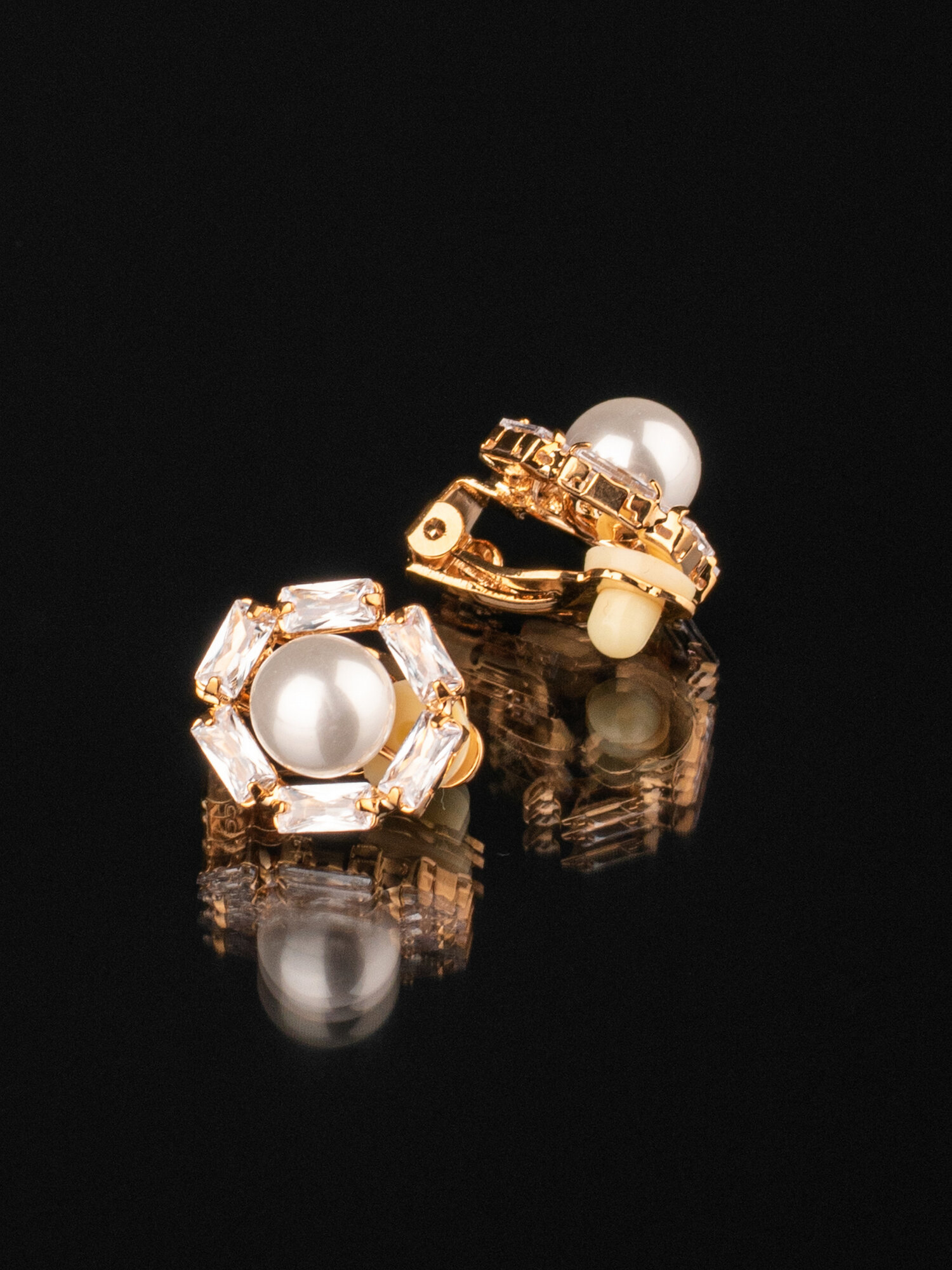 Серьги клипсы, искусственный камень