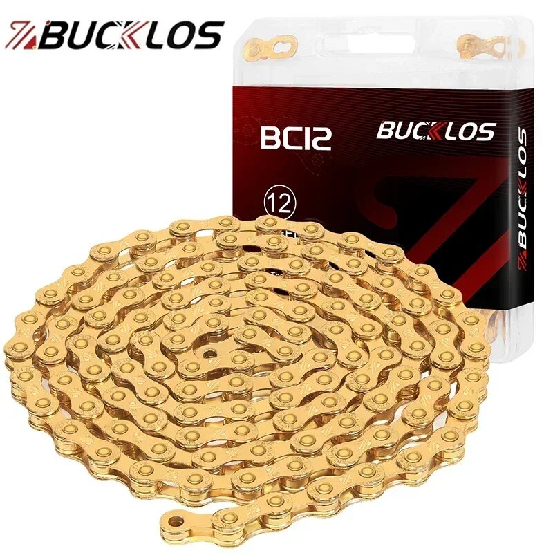 BUCKLOS цепь для велосипеда золотая 8/9/10/11/12 скоростей BC12-GOLD