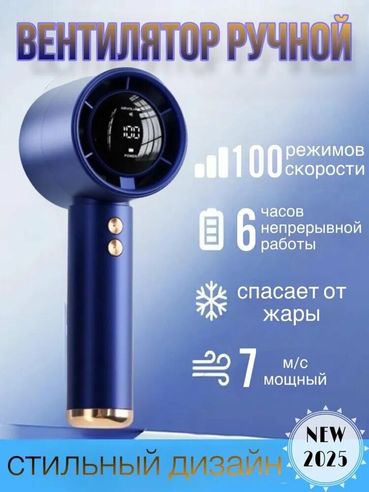 Портативный вентилятор Мини вентилятор портативный, темно-синий