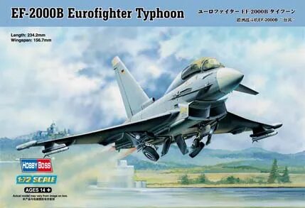 HobbyBoss 80265 1/72 Двухместный самолет Eurofighter Typhoon 2000B