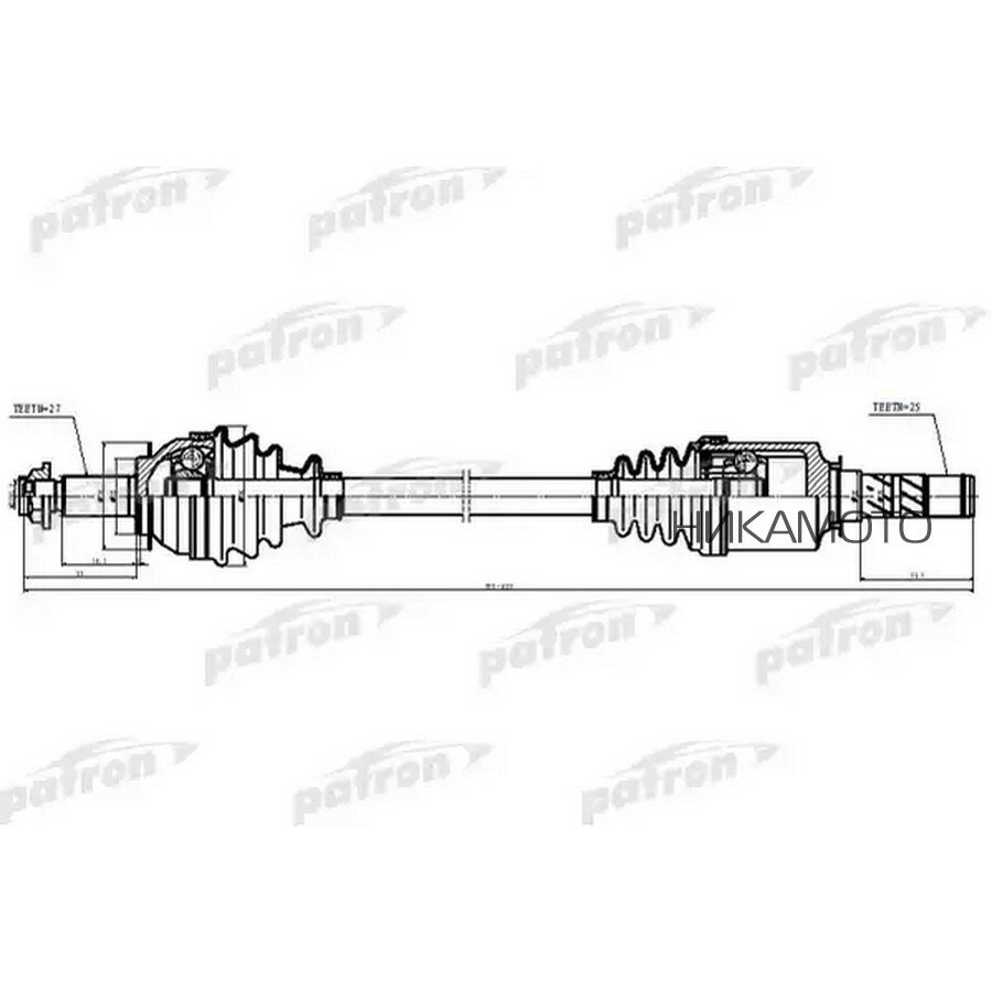 PATRON PDS5531 Полуось SUBARU LEGACY 05-09 OUTBACK 05-09 лев/прав