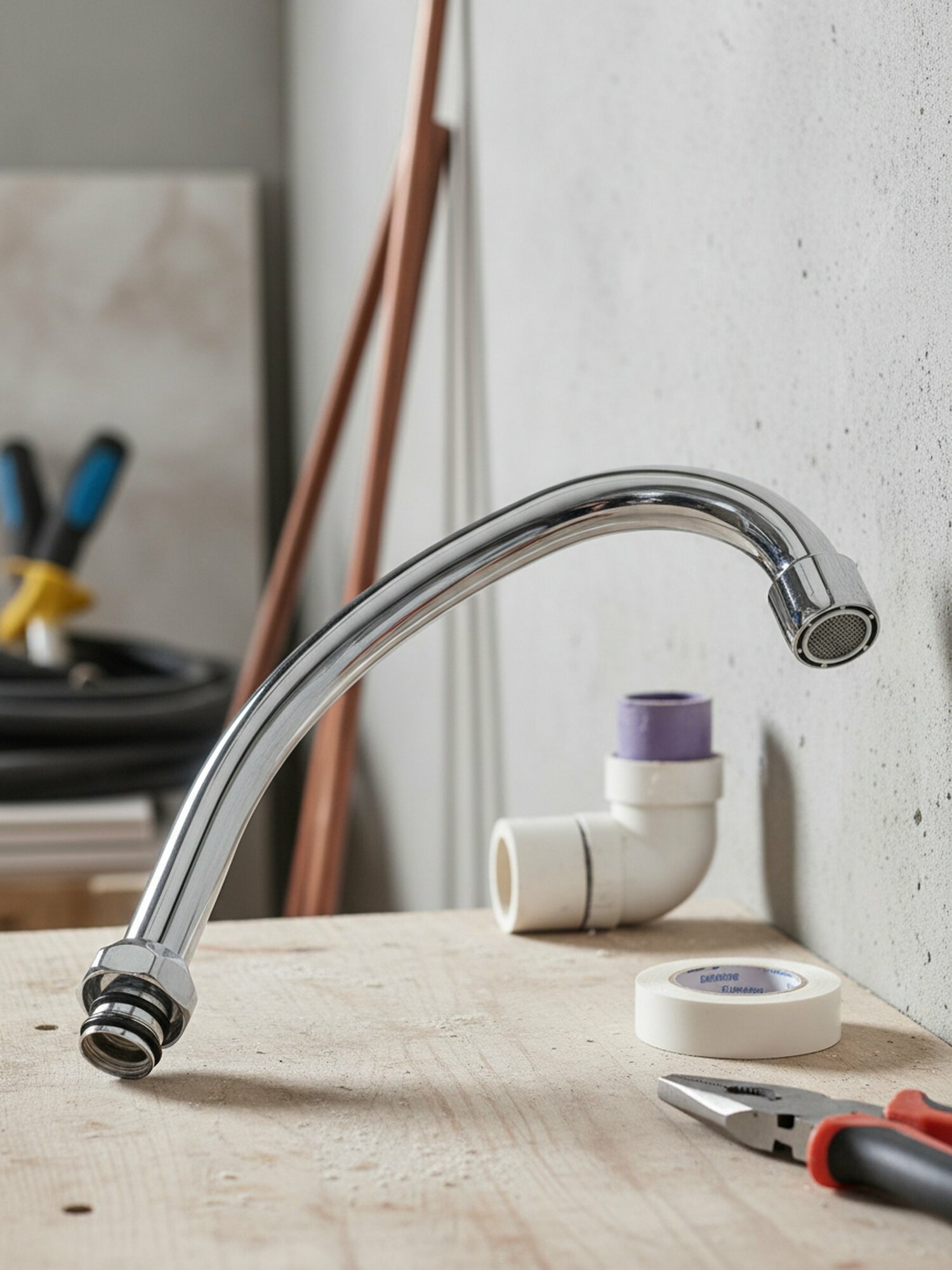 Излив для кухонного смесителя ComfortFactor 19 см, сталь, цвет хром, подключение 5/8 дюйма, артикул 53352