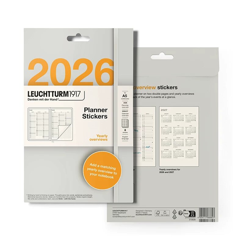 LEUCHTTURM1917 2026 годовой планировщик наклейка А5 размер клейкая для блокнотов и планировщиков - 1 лист
