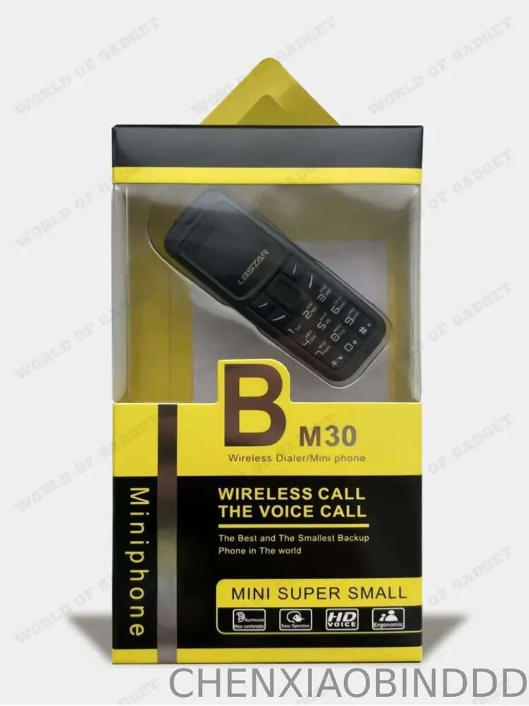 Мини телефон BM30 черный матовый, кнопочный, без камеры, Bluetooth, 2 SIM, 0.66 дюйма