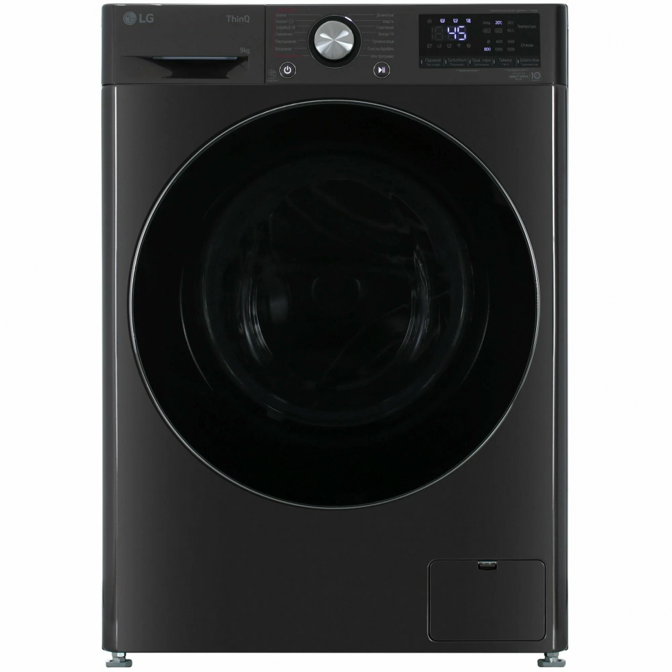 Стиральная машина LG F2V9FW9P черный, стирка - 9 кг, фронтальная загрузка, отжим - 1200 об/мин