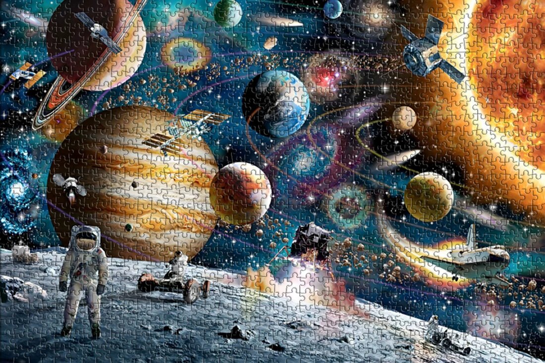 Деревянная головоломка для взрослых, 5000 деталей, космическая тема, высокая сложность, смягчение стресса с картой