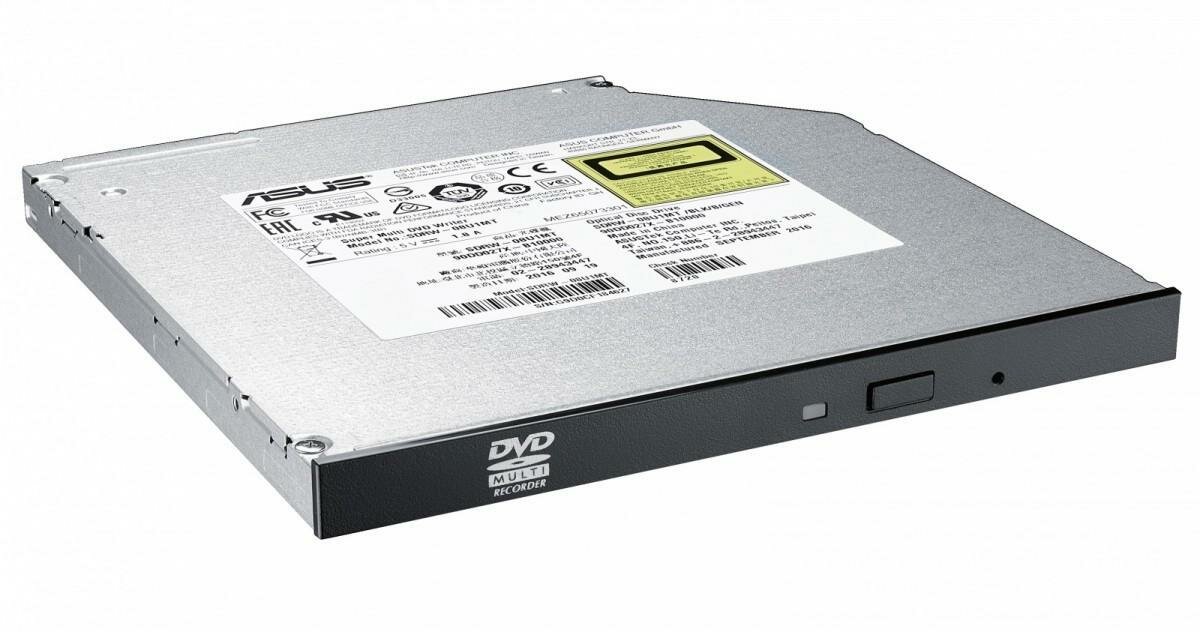 Внутренний привод DVD±RW ASUS SDRW-08U1MT/BLK/B/GEN SATA Slim черный OEM