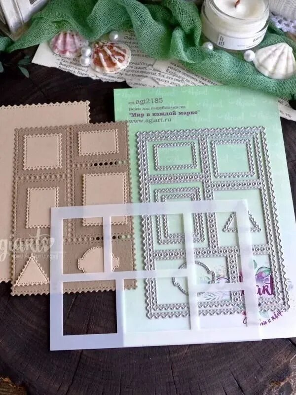 Ножи для вырубки + маска "Мир в каждой марке" от AgiArt