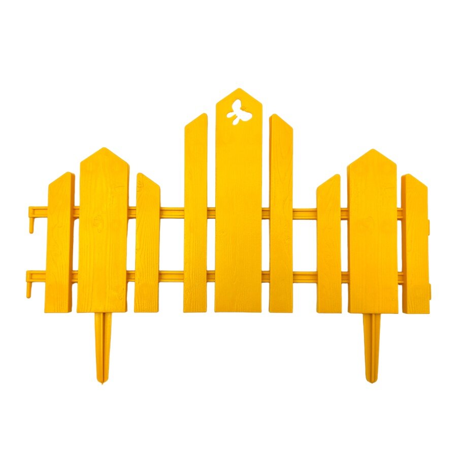 Забор декоративный "Чудный Сад", 7 секций, 19 см x 2.38 м, жёлтый