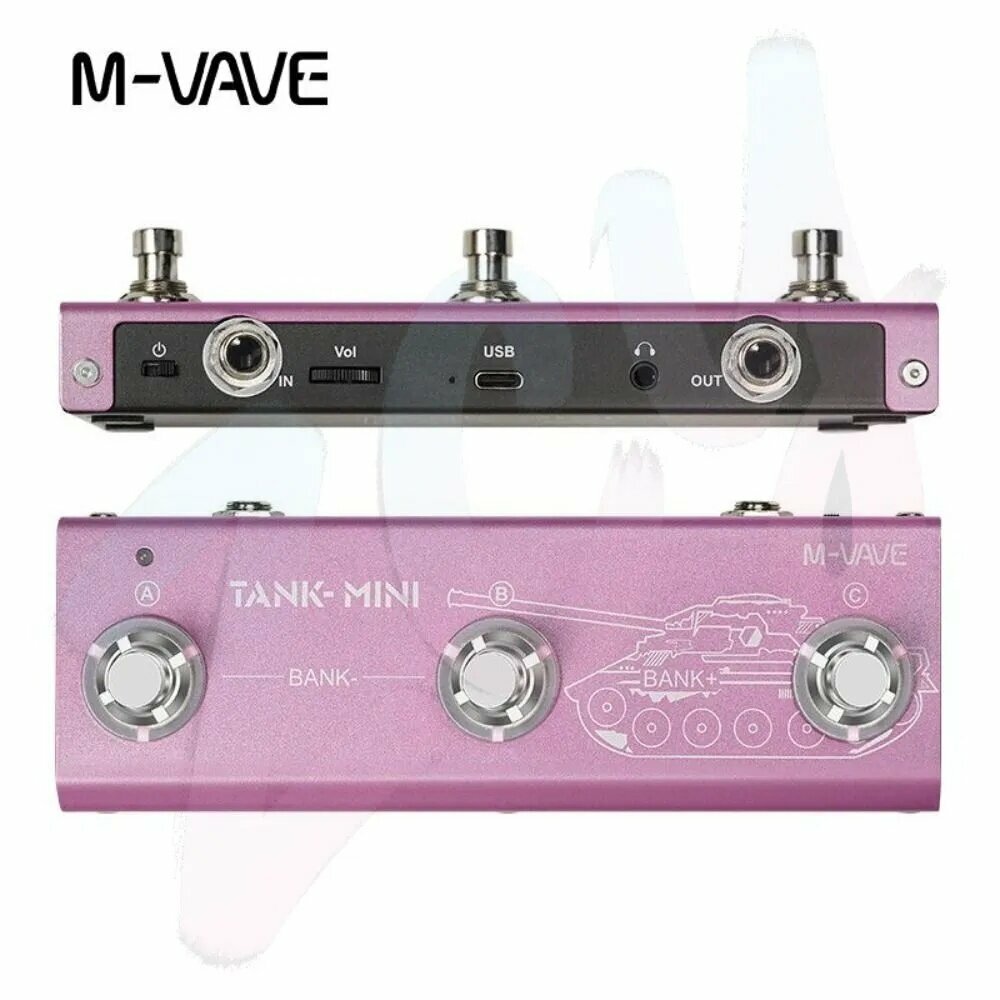 M-VAVE Tank Mini Мультиэффектная Педаль Для Гитары/баса Поддерживает IR И OTG Запись
