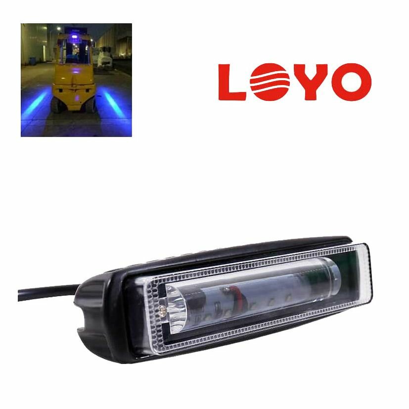 Фонарь безопасности LOYO SLIM LINE BLUE 15 Вт (10-80 Вольт) маркерный, синяя линия для погрузчика