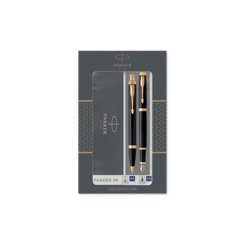 Parker 2093216 Набор: шариковая + перьевая ручки parker im fk321, black gt (перо м)