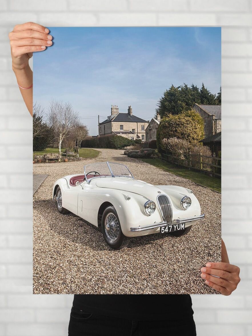 Плакат на стену для интерьера Легенды Авто (Ягуар XK120 - Jaguar XK120 2) - Постер по машине формата A2 (42x61 см)
