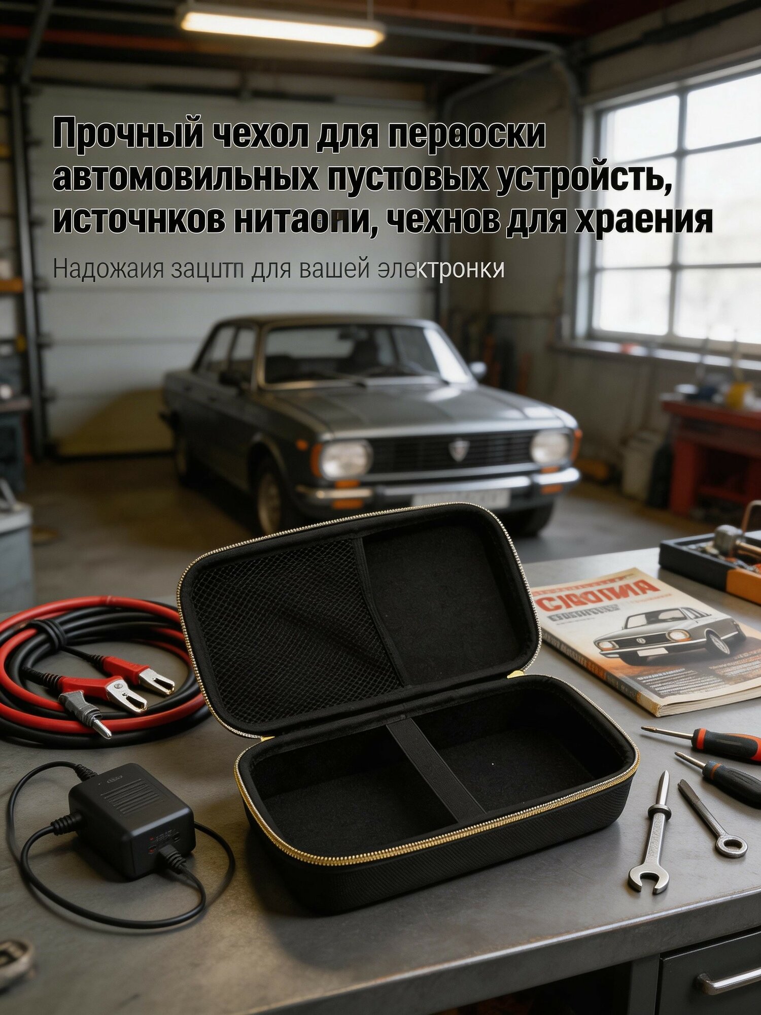 Прочный EVA чехол для переноски автомобильных пусковых устройств, надежная защита и упорядоченное хранение портативных источников питания