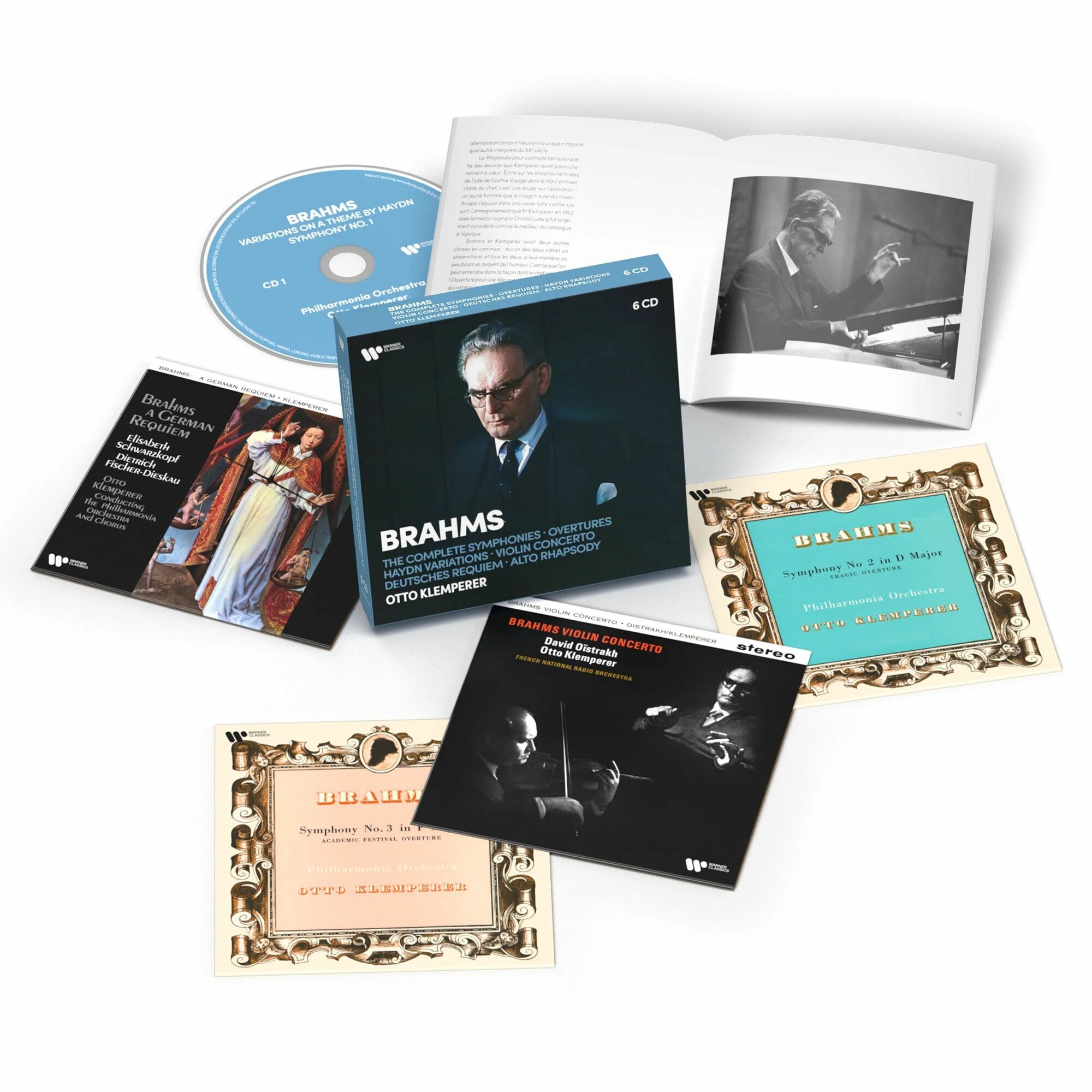 CD диск Otto Klemperer - Brahms: The Complete Symphonies, Overtures, Haydn Variations, Violin Concerto, Requiem, Alto Rhapsody (6CD) 2023