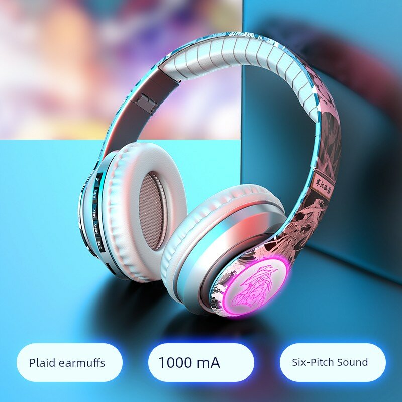Bluetooth-наушники с 9D басом и HD звуком для спортивных игр и караоке, совместимые со всеми телефонами, белый цвет с