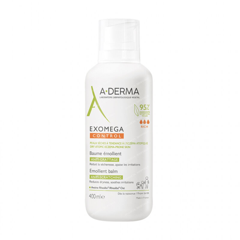 A-Derma EXOMEGA CONTROL/ А-Дерма Экзомега Смягчающий бальзам для лица и тела, 400 мл