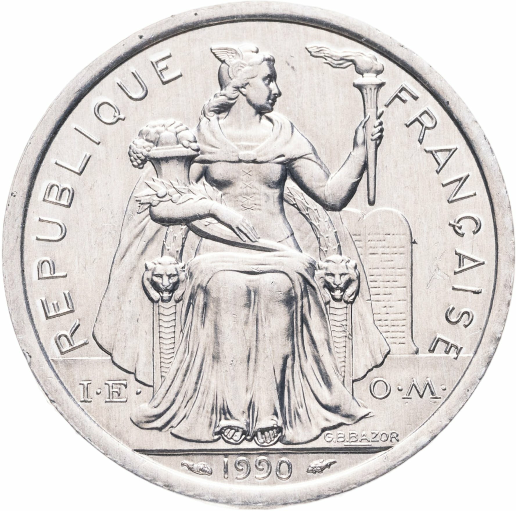 Французская Новая Каледония 2 франка (francs) 1990