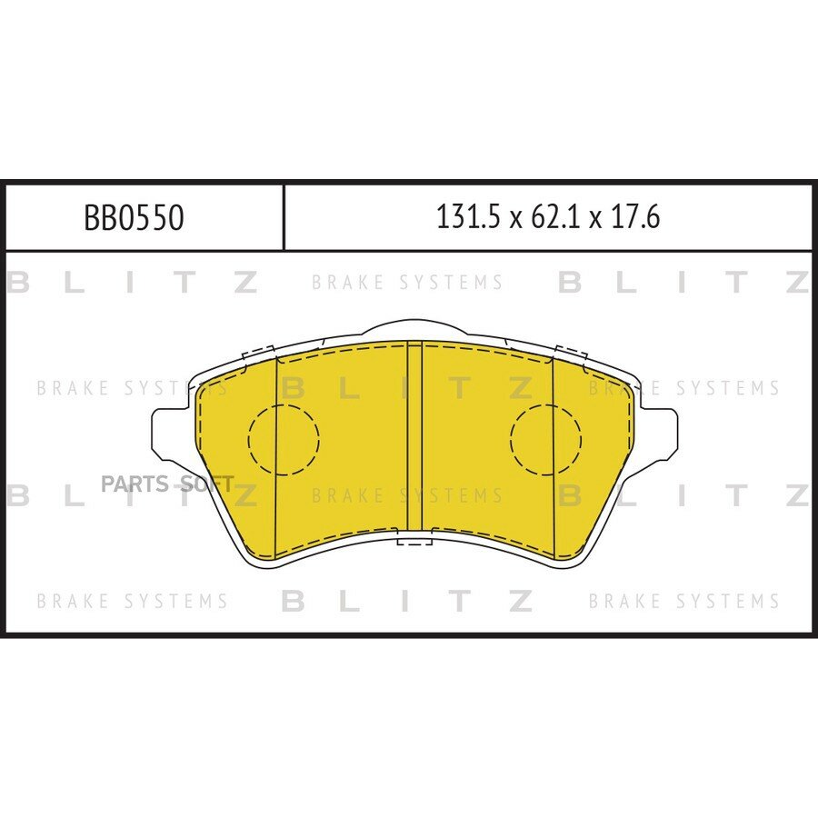 Колодки тормозные дисковые передние BLITZ BB0550 LAND ROVER Freelander 01->
