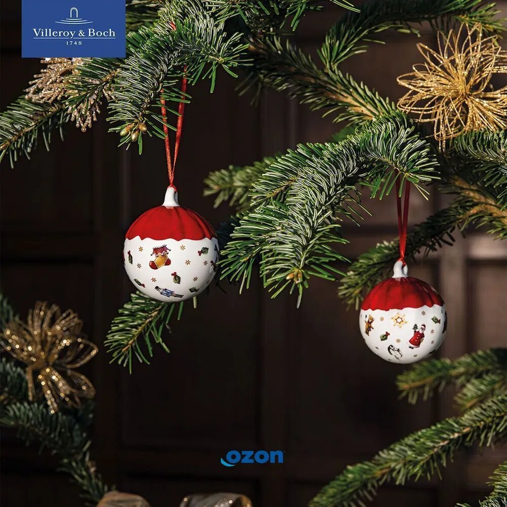 Елочные украшения Villeroy & Boch 6.3 см Шар Новый Год 1 шт. Фарфор