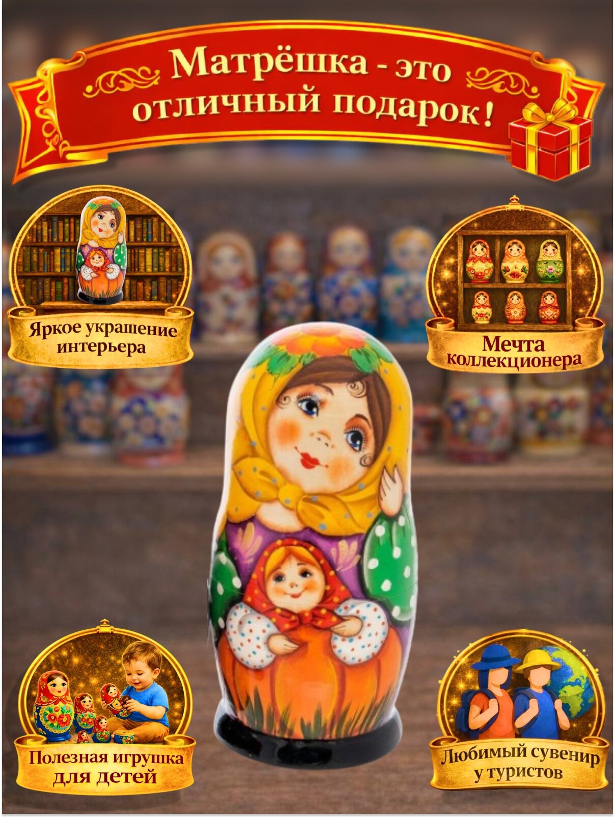 Матрешка Сбор урожая — фото 1