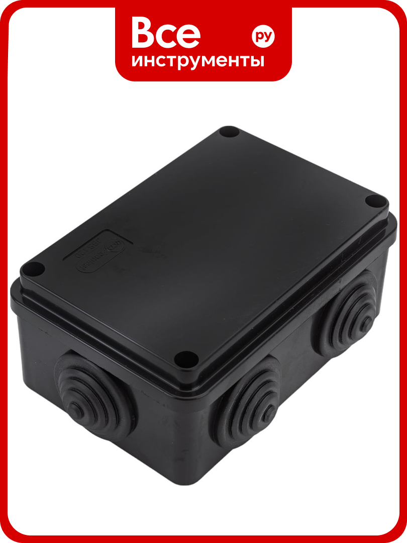 Распределительная коробка Экопласт JBS120 о/п 120x80x50, 6 выходов, IP55 цвет черный