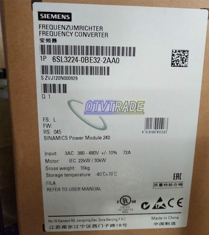 Модуль Siemens 6SL3224-0BE32-2AA0 6SL3 224-0BE32-2AA0