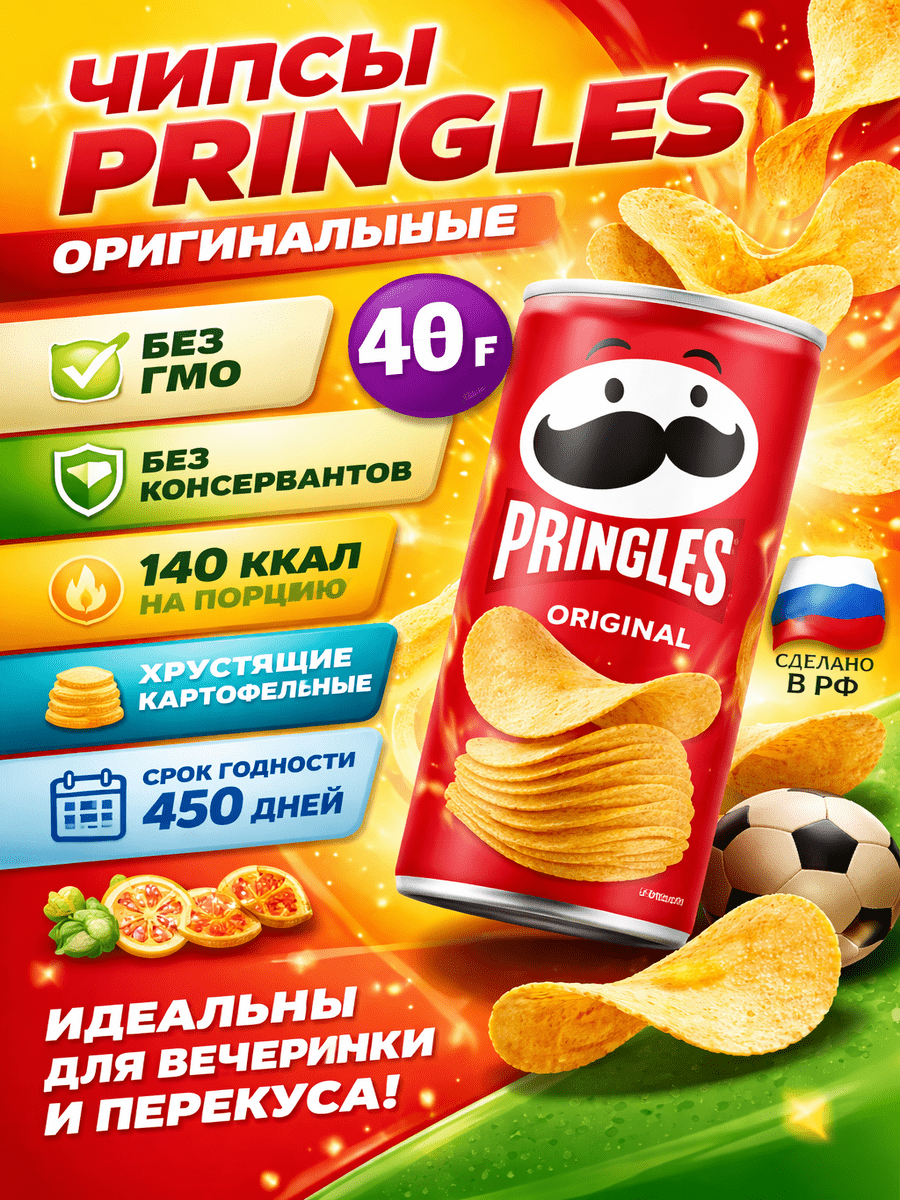 Чипсы Pringles Оригинальные, 40г