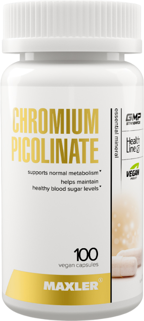 MAXLER Пиколинат хрома в таблетках Chromium Picolinate Vegan Caps 50ml