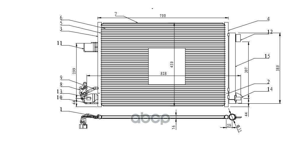 Радиатор кондиционера VW Transporter 2.0D 03- M-TEX арт. MTR350064