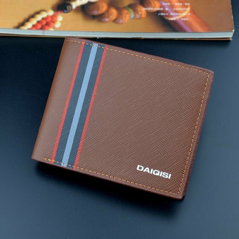 Коричневый,，Мужской модный кошелек, размер：12*9.8*2cm, множество карманов, долговечный