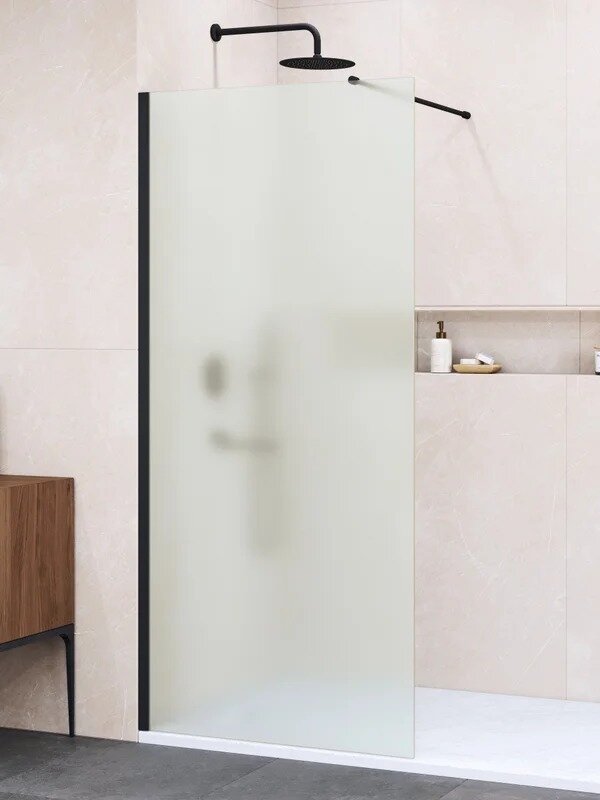 Душевая перегородка RGW Свободный вход (Walk In) WA-110B 110х195, профиль черный, стекло матовое 351011014-24