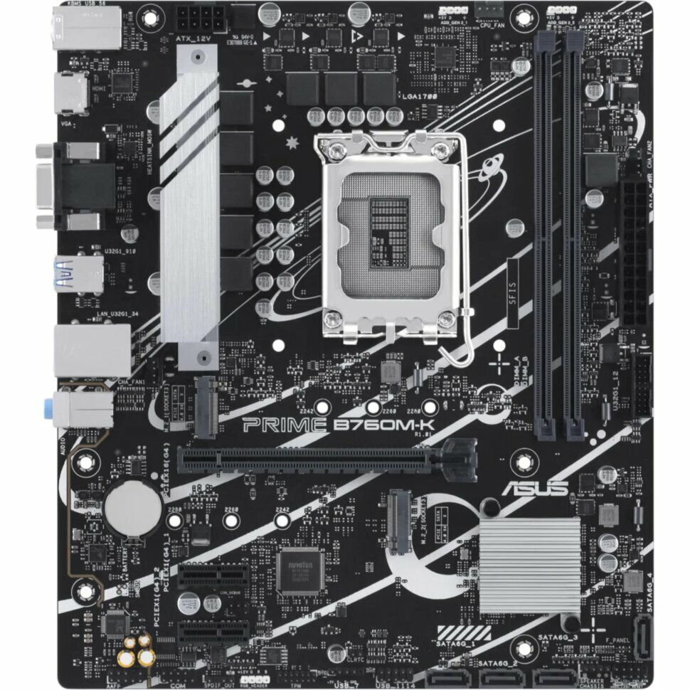 Материнская плата ASUS PRIME B760M-K, s1700, Intel B760, 2xDDR5 mATX, 1979153