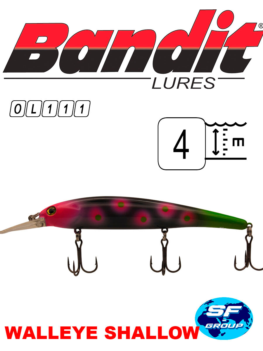 Воблер Bandit Walleye Shallow 12 см 17,5 гр заглубление 4м #OL111