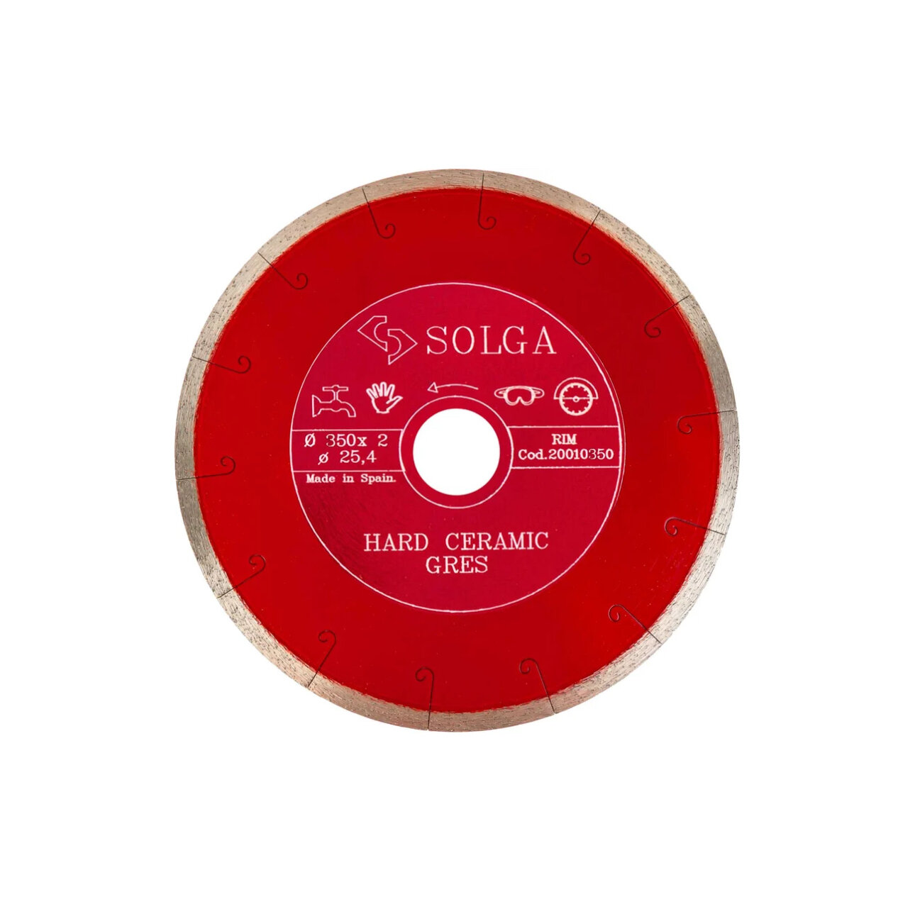 Диск алмазный сплошной (350х25,4 мм) HARD CERAMICS Solga Diamant 20010350