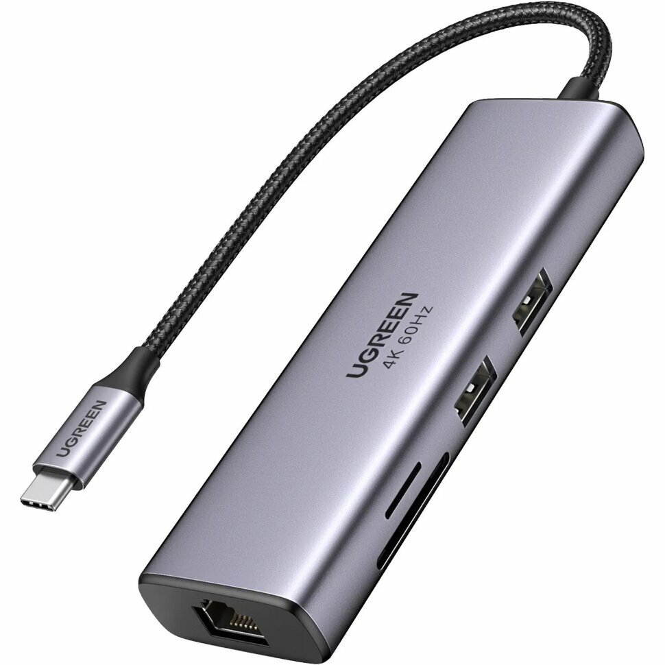 Разветвитель USB Ugreen CM512 (60515) USB-C Multifunction. Серый космос, 1796205