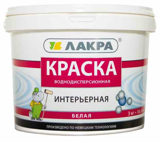 Краска акриловая для стен и потолков 6,5 кг Лакра Белоснежная интерьерная