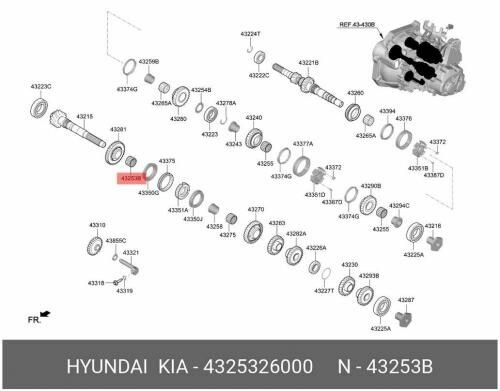 Подшипник роликовый игольчатый d 30mm Hyundai / Kia (Mobis) 4325326000