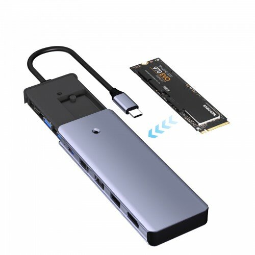 Док станция для ноутбука/планшета/смартфона USB Type C c внутренними отсеком для NVME SSD