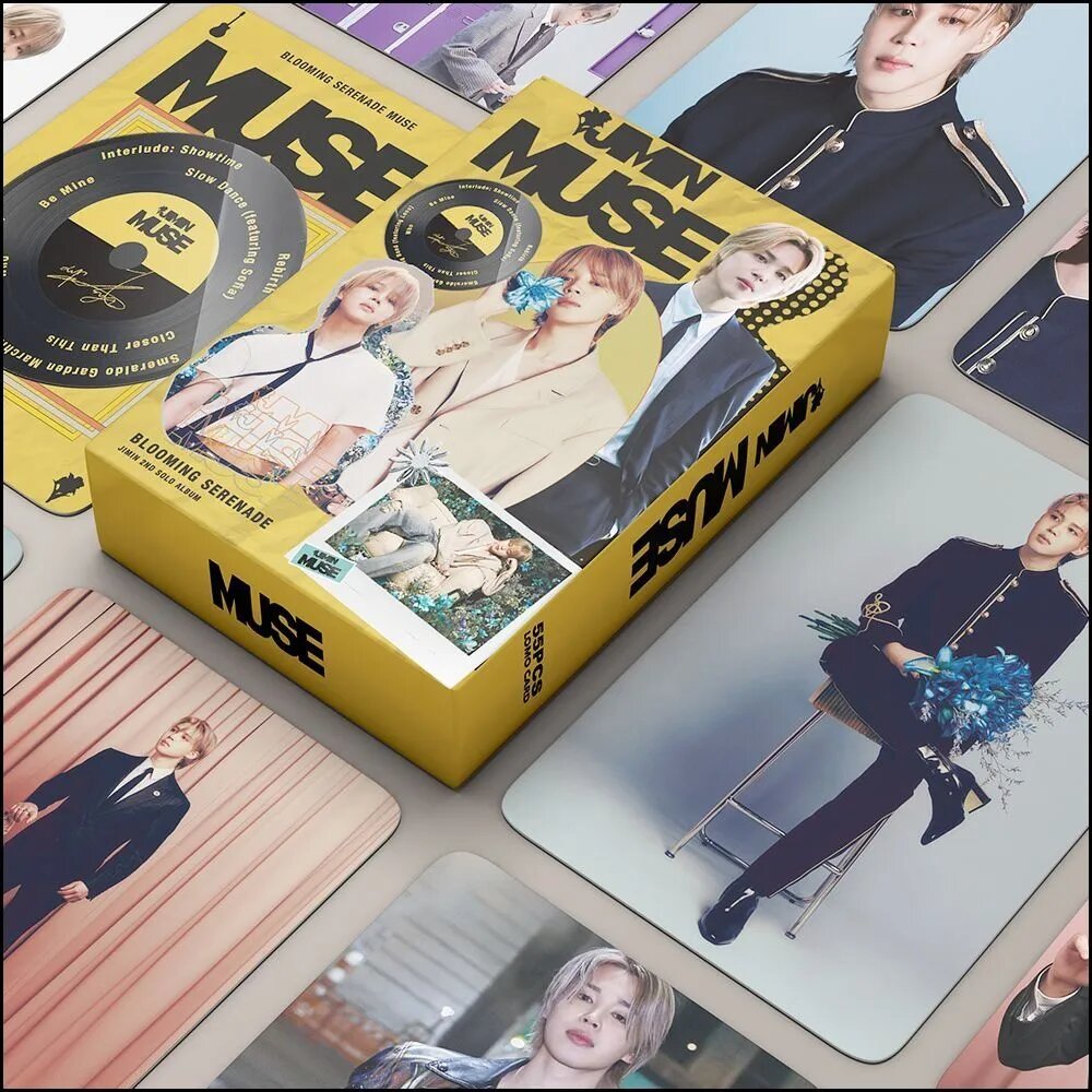 55 шт. альбом карточек BANGTAN BOYS JIMIN K-POP MUSE LOMO, BTS мини-фотокарточки 2024 года, коллекционный постер для фанатов армии