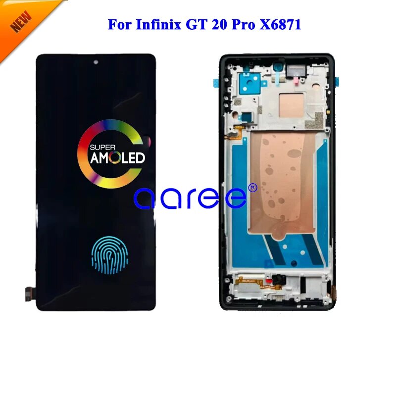 Оригинальный AMOLED LCD-дисплей 6,78 дюйма для Infinix GT 20 Pro X6871, сенсорный Black With Frame