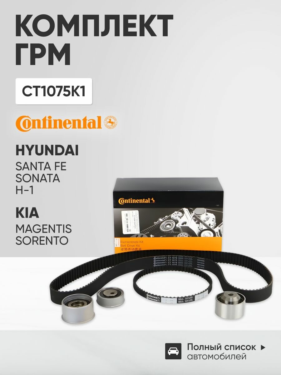 Комплект ГРМ 175/29 (без натяжителя) Hyundai Santa Fe, Sonata, H-1, Kia Sorento, Magentis ; CT1075K1
