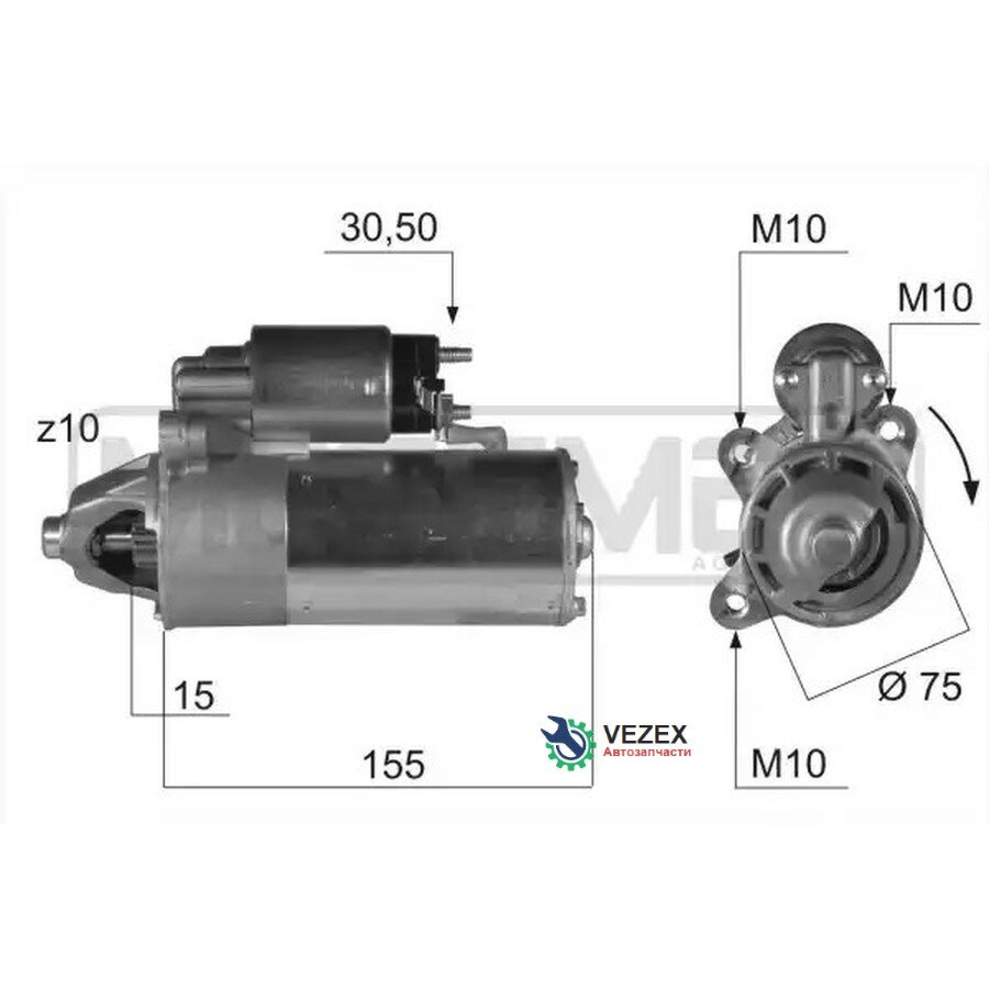 ERA 220413 Стартер FORD TRANSIT CONNECT 1.8TDCi 220413